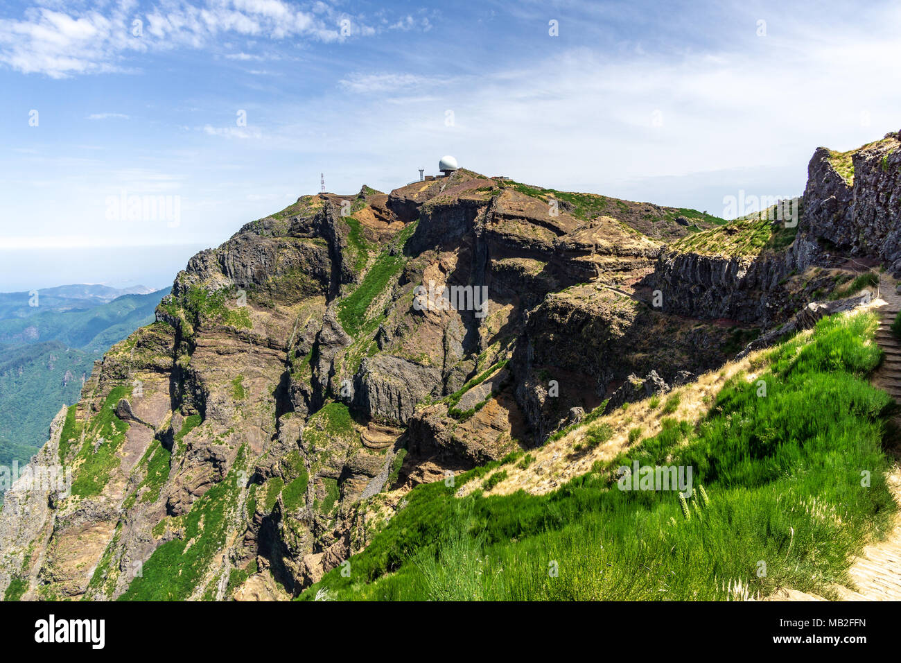 radar research station mountain radar madeira Stock Photo - Alamy