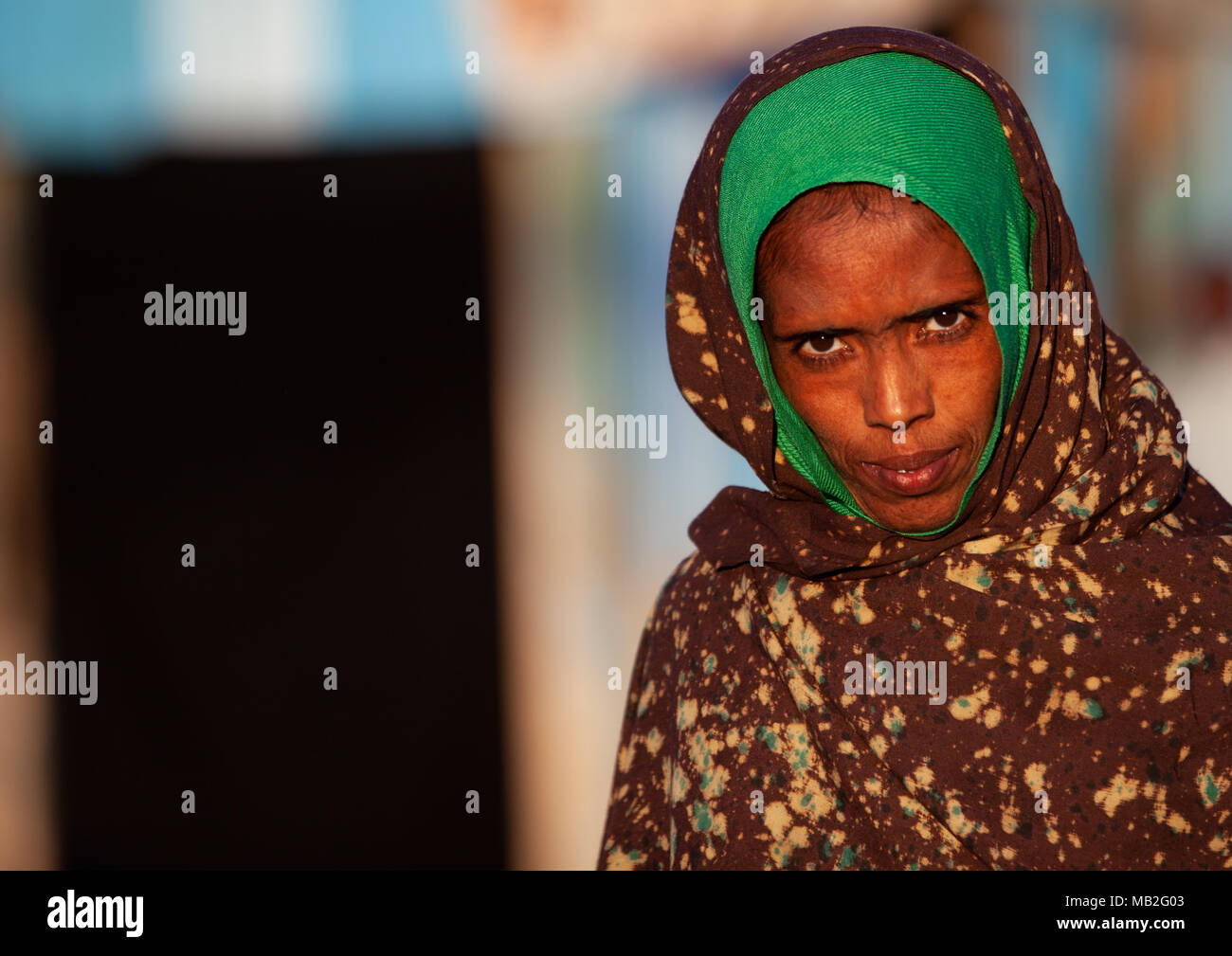 Portrait of a somali woman in the street, Woqooyi Galbeed region ...