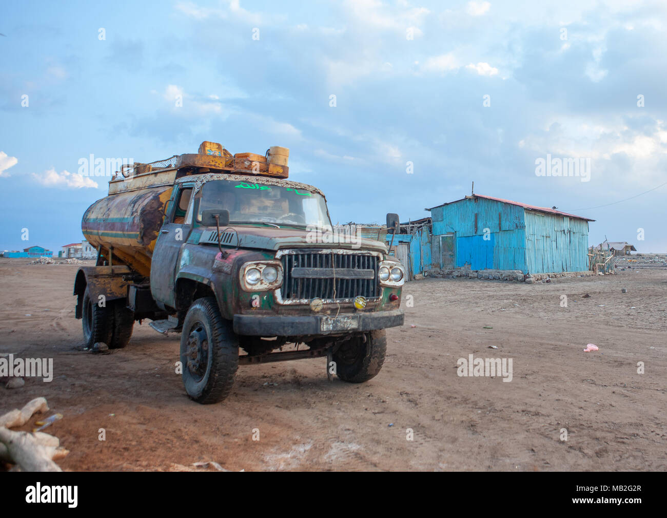 Truck bringing water in town, Awdal region, Zeila, Somaliland Stock ...