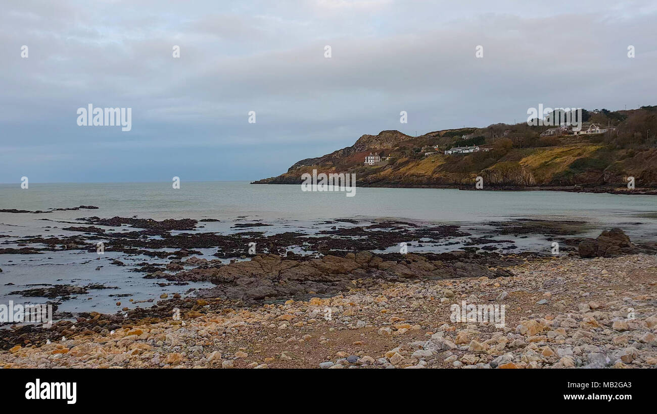 View over the Irish sea from the beautiful village of Howth Stock Photo ...