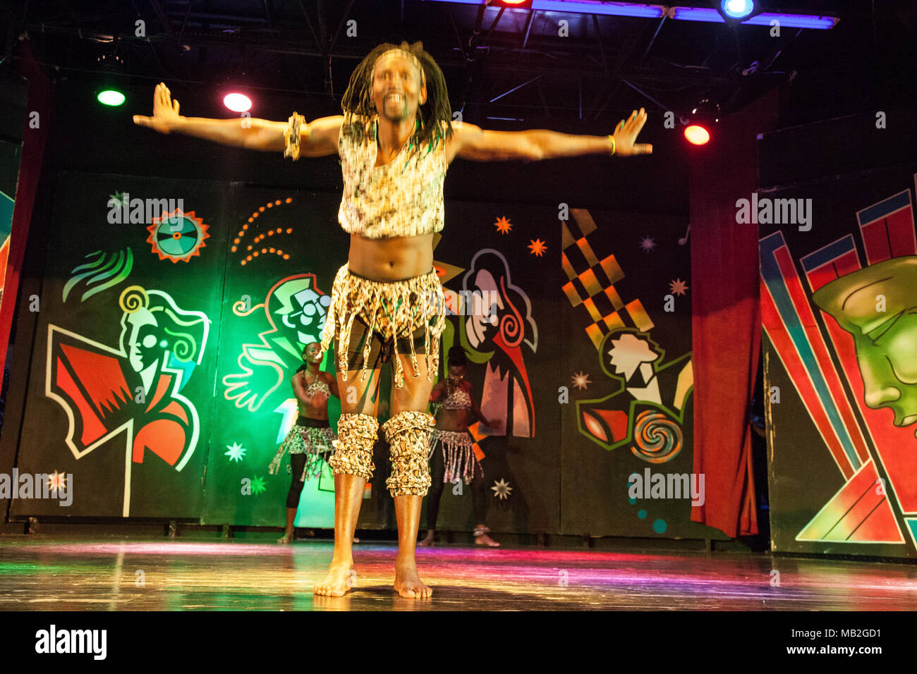 African Acrobats Performance on the stage Stock Photo - Alamy