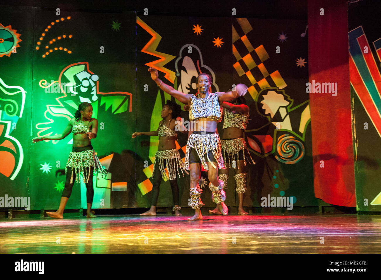 African Acrobats Performance on the stage Stock Photo - Alamy