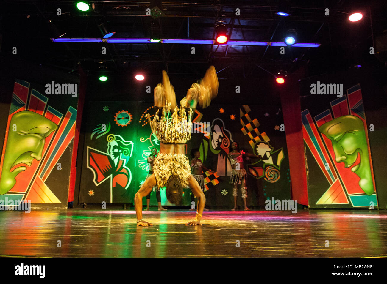 African Acrobats Performance on the stage Stock Photo - Alamy