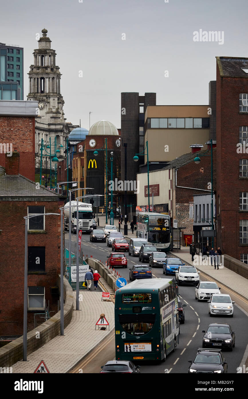 Bus in traffic manchester hi-res stock photography and images - Alamy