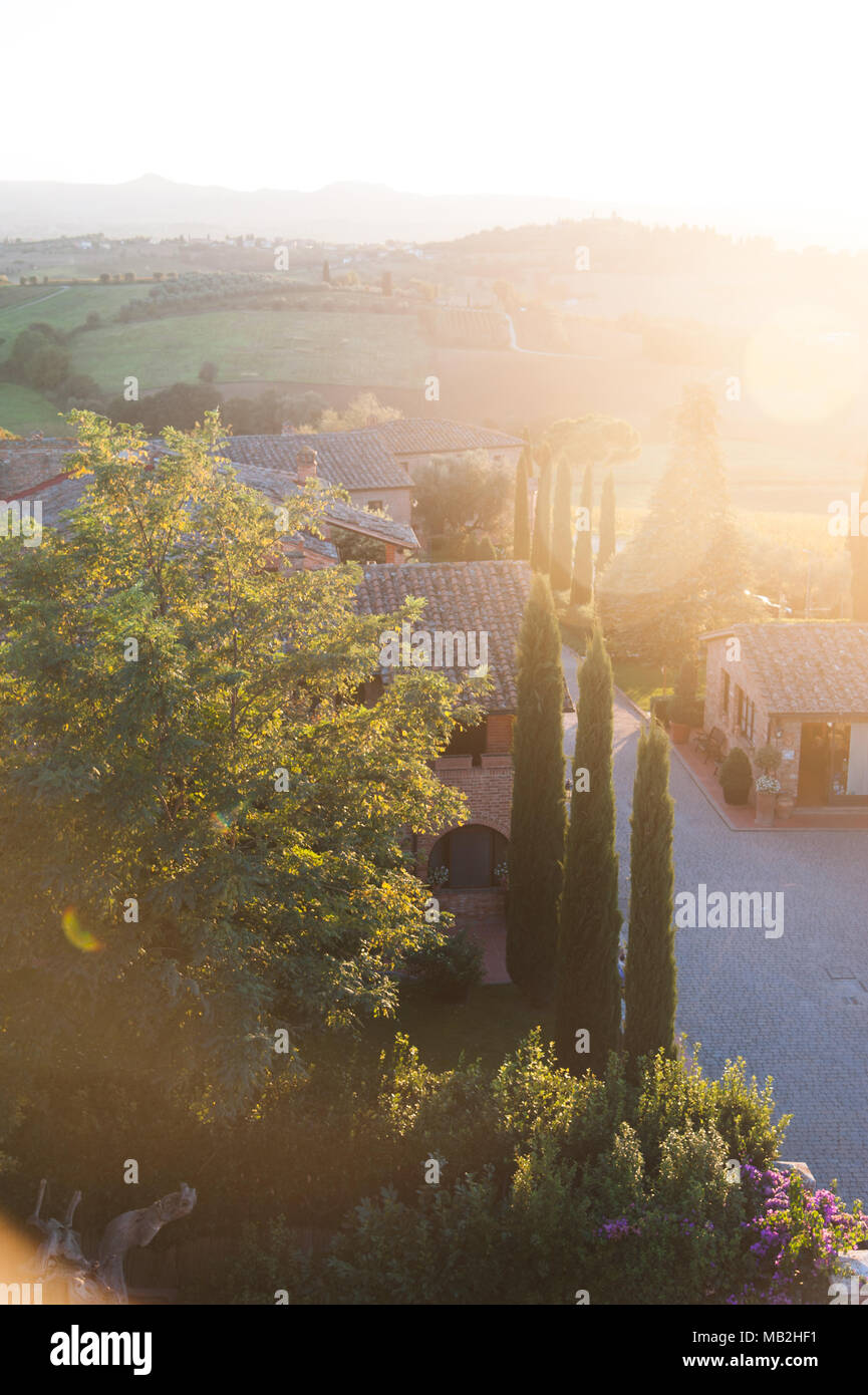 Italian Sunset Tuscany RoofTop Stock Photo - Alamy