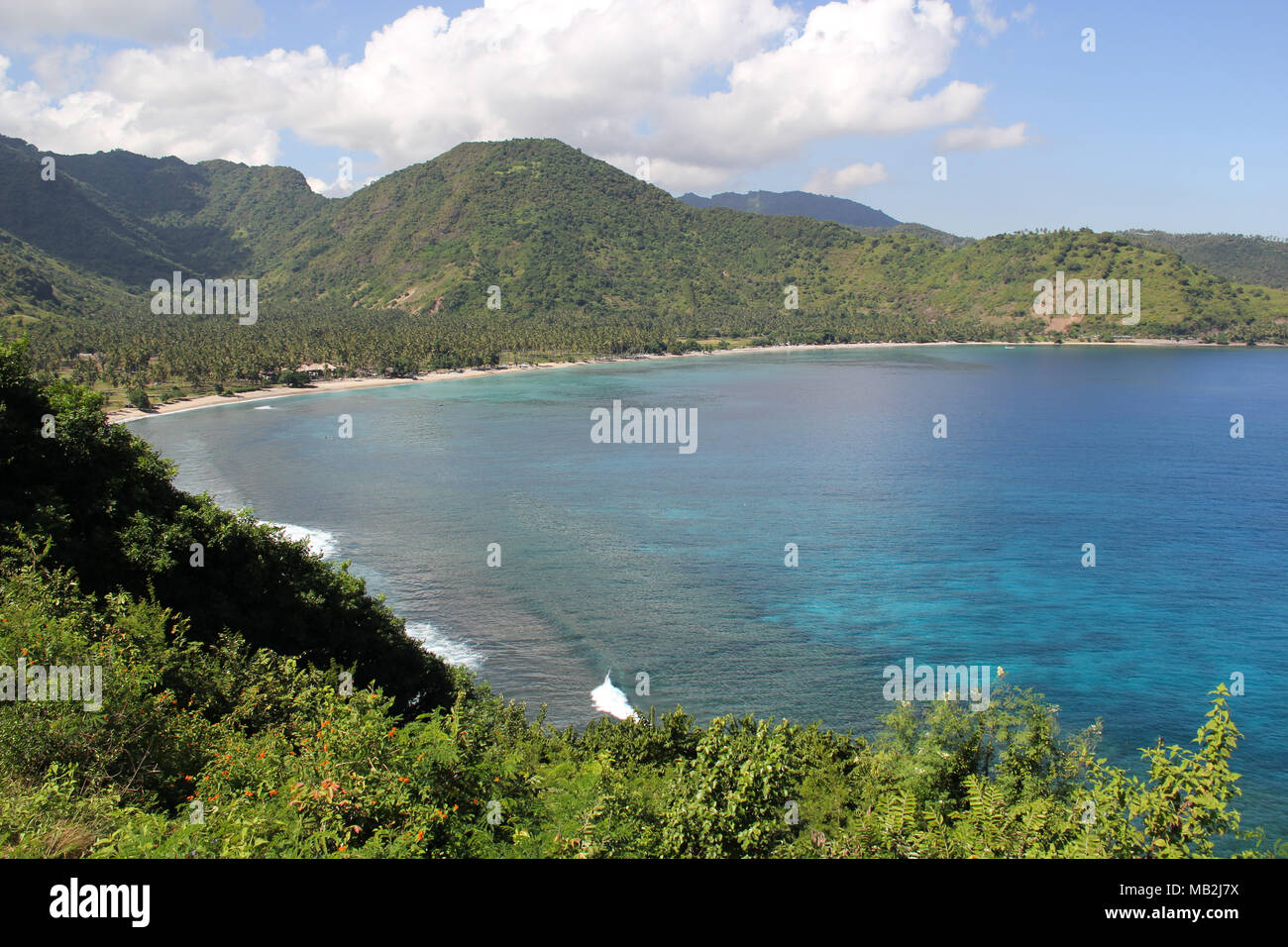 Lombok Strait and its hills in Lombok Island, Indonesia Stock Photo - Alamy