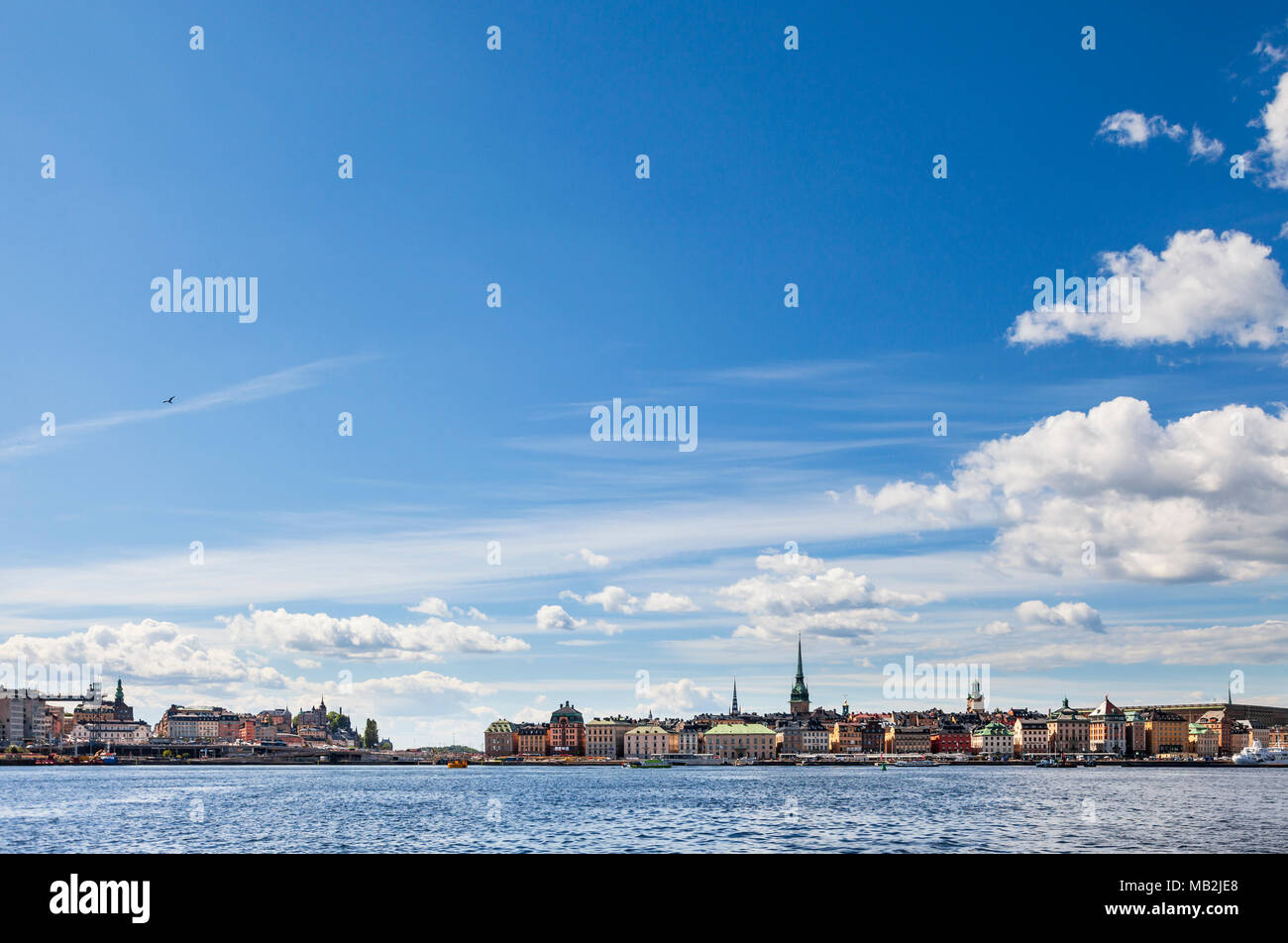 View of Gamla Stan and Slussen from local ferry. Stockholm Stock Photo ...