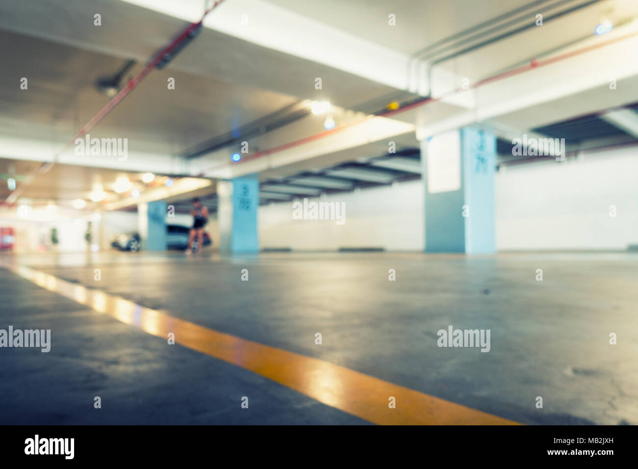 Car parking in the department store., Blurred scene Stock Photo - Alamy