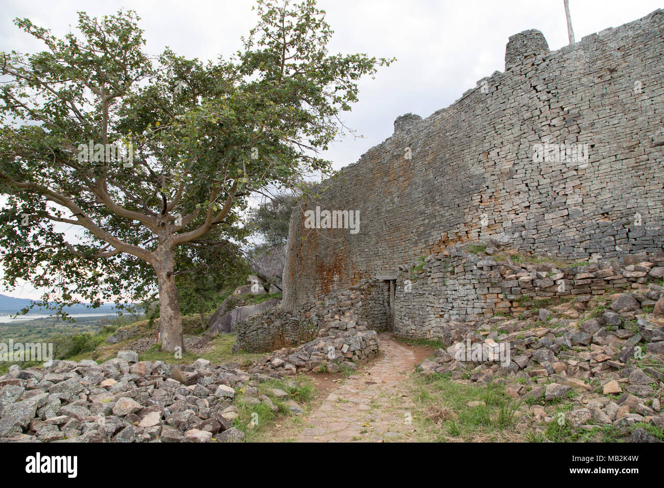 The hilltop Royal Enclosure at Great Zimbabwe near Masvingo in Zimbabwe ...