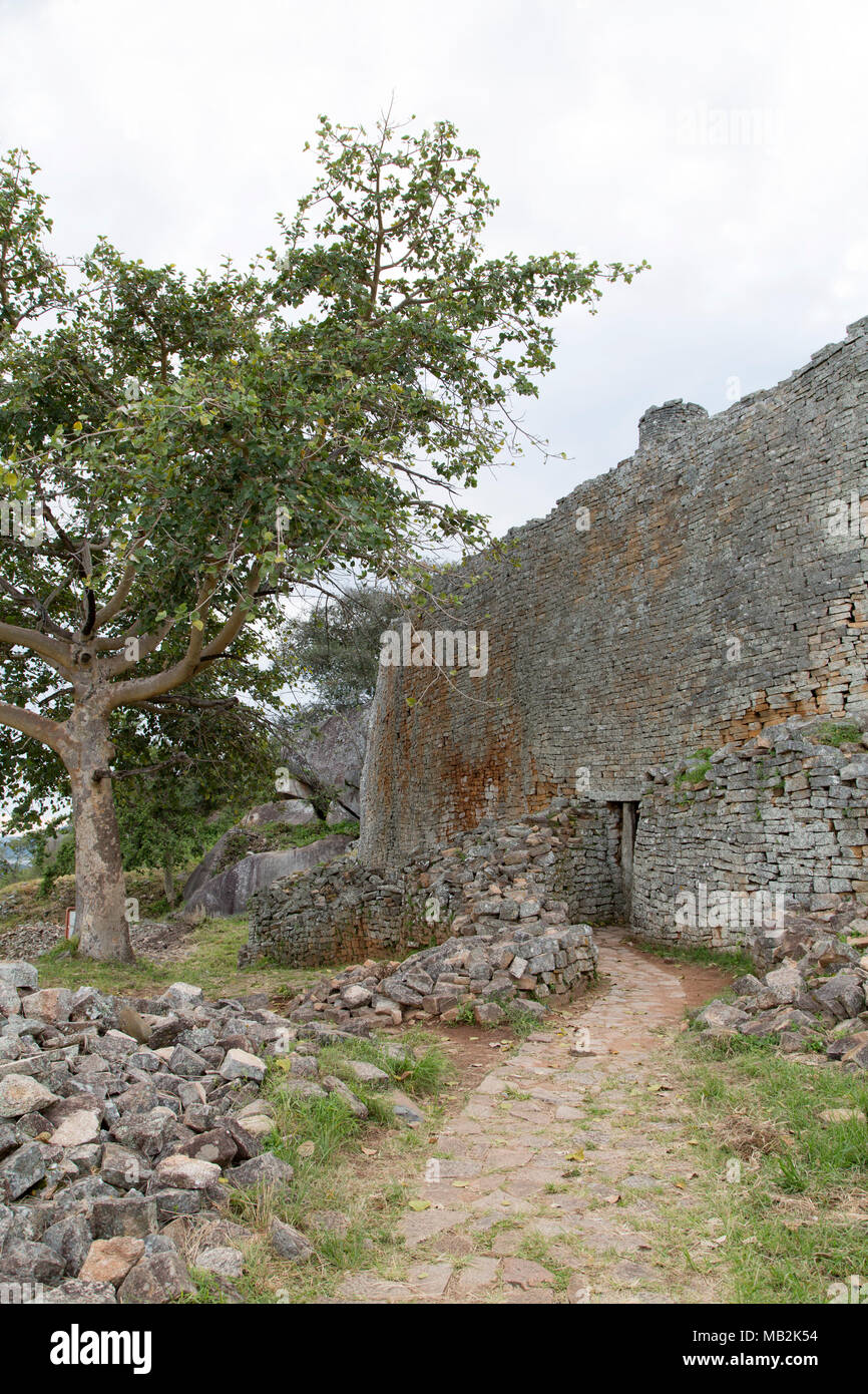 The hilltop Royal Enclosure at Great Zimbabwe near Masvingo in Zimbabwe ...