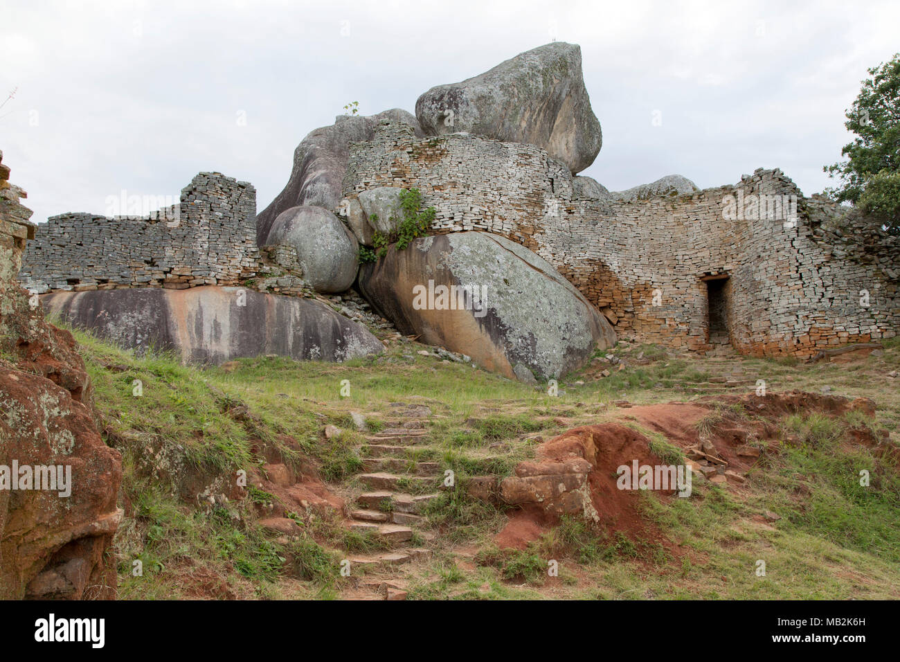 Gateway at the hilltop Royal Enclosure at Great Zimbabwe near Masvingo ...