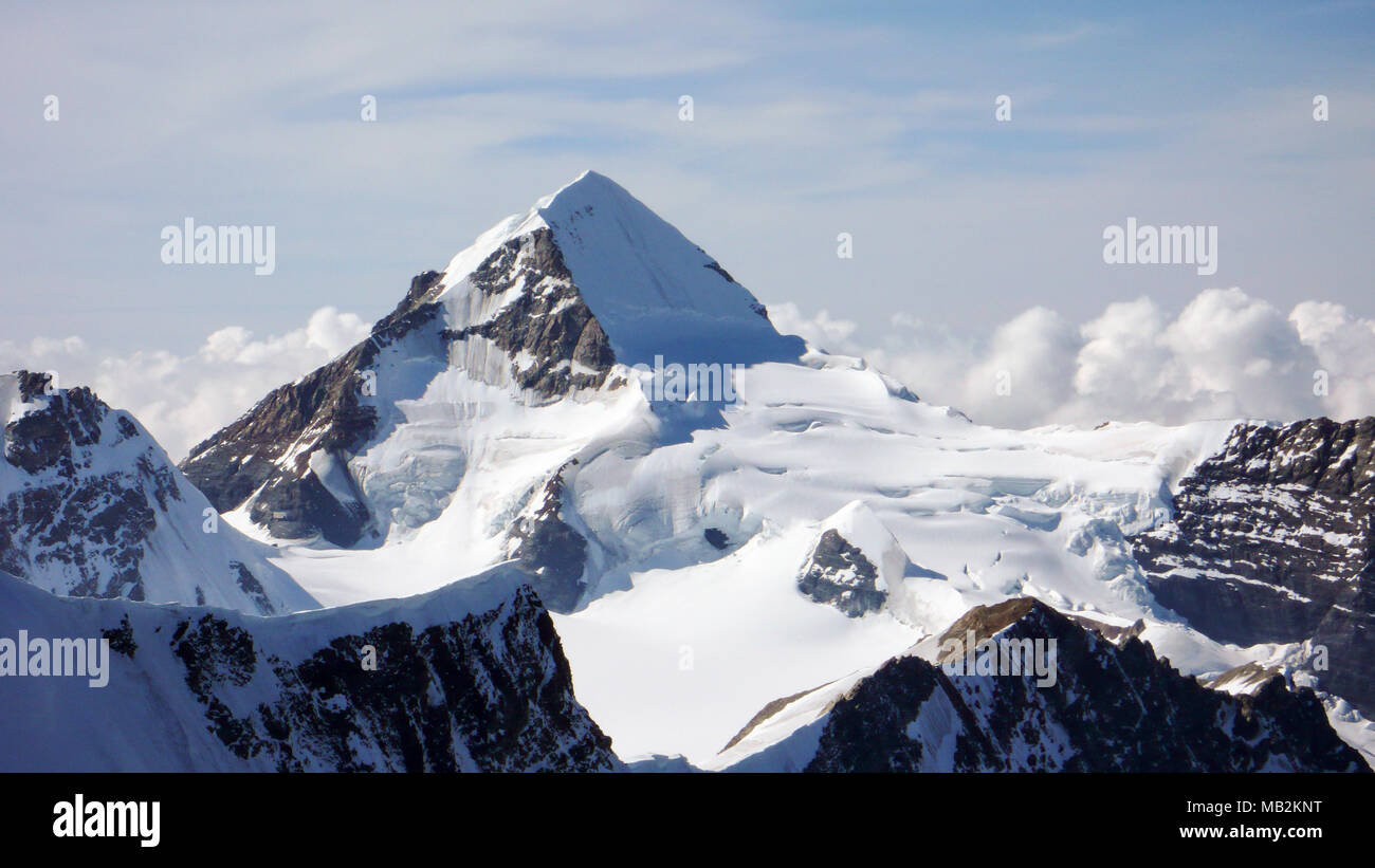 view of Moench mountain near the Jungfraujoch and the Eiger glacier in ...
