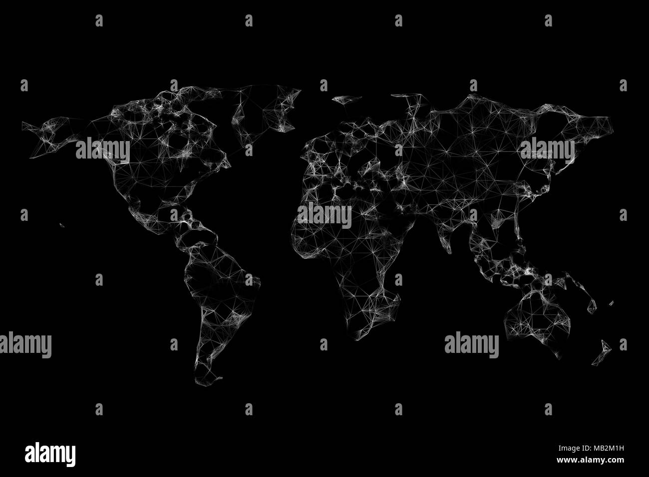 world map with nodes linked by lines connecting dots and lines Stock Photo - Alamy