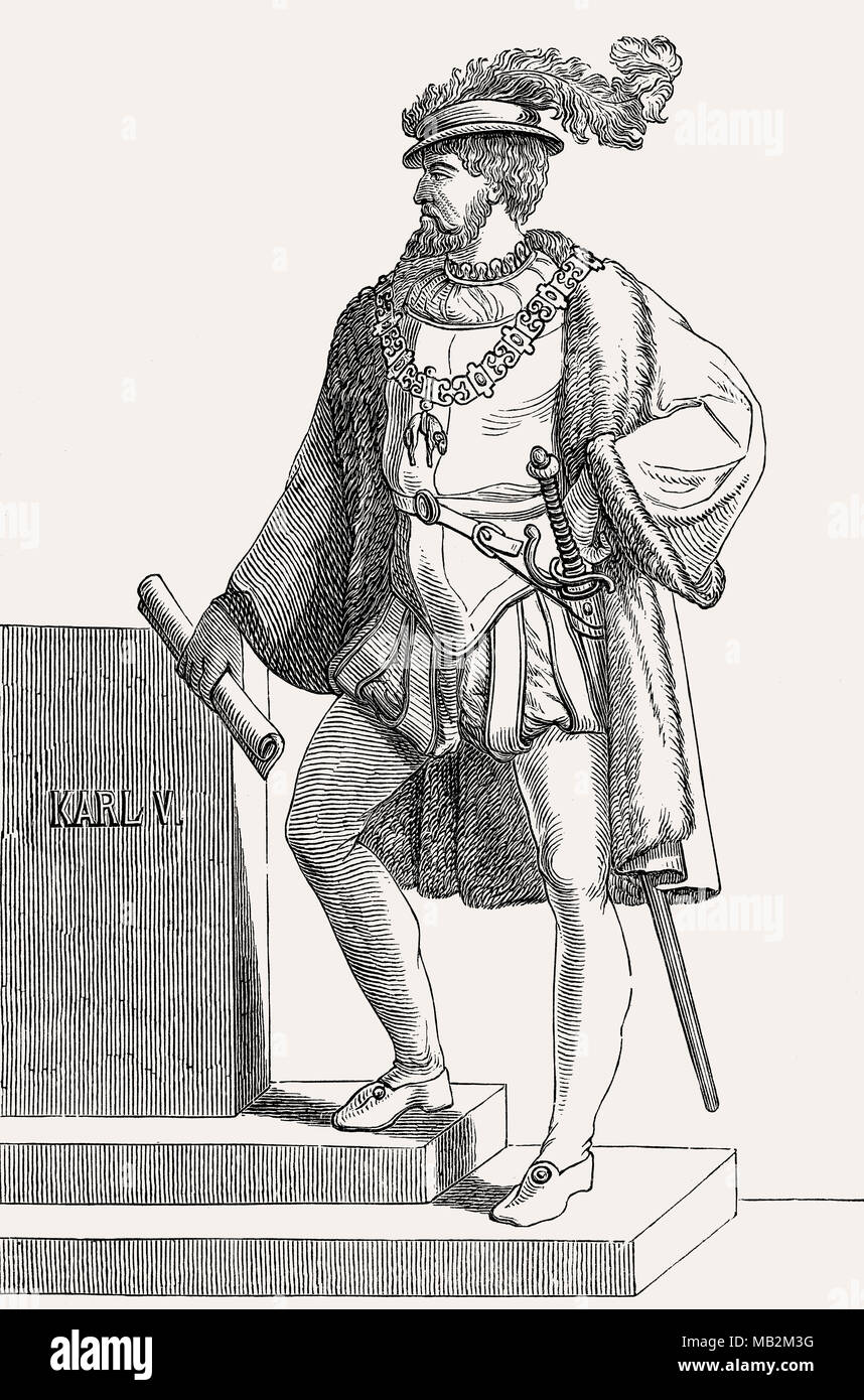 Charles V, 1500 - 1558, Habsburg, King Charles I or Carlos I of Spain ...