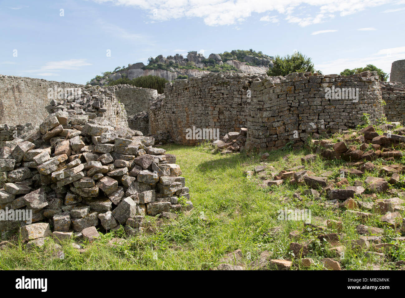 Great Zimbabwe near Masvingo in Zimbabwe. The ruins of the stonework ...