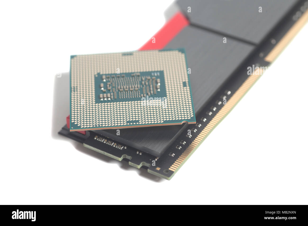 High performance DDR4 computer memory RAM and Central processing unit CPU processor microchip ...