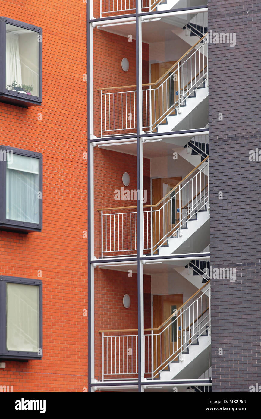 Staircase Fire Escape in Condo Building Stock Photo - Alamy