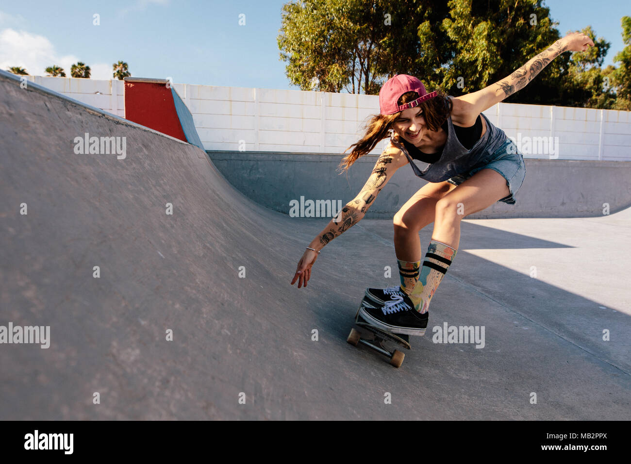 Girl Skateboarding Ramp Stock Photos & Girl Skateboarding Ramp Stock ...