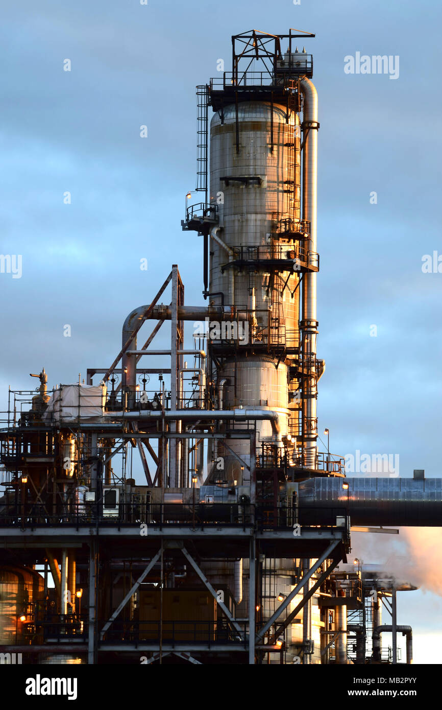 A petrochemical refinery at dusk Stock Photo - Alamy