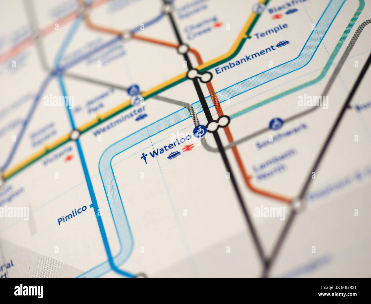 LONDON, UK - CIRCA 2018: map of London Underground tube stations with ...