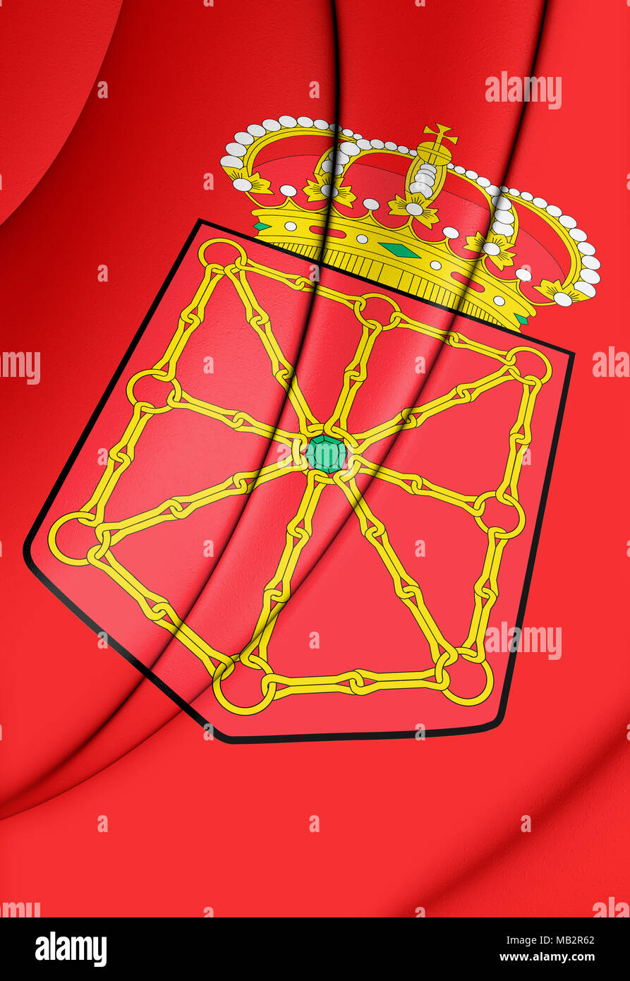 3D Flag of Navarra, Spain. 3D Illustration Stock Photo - Alamy