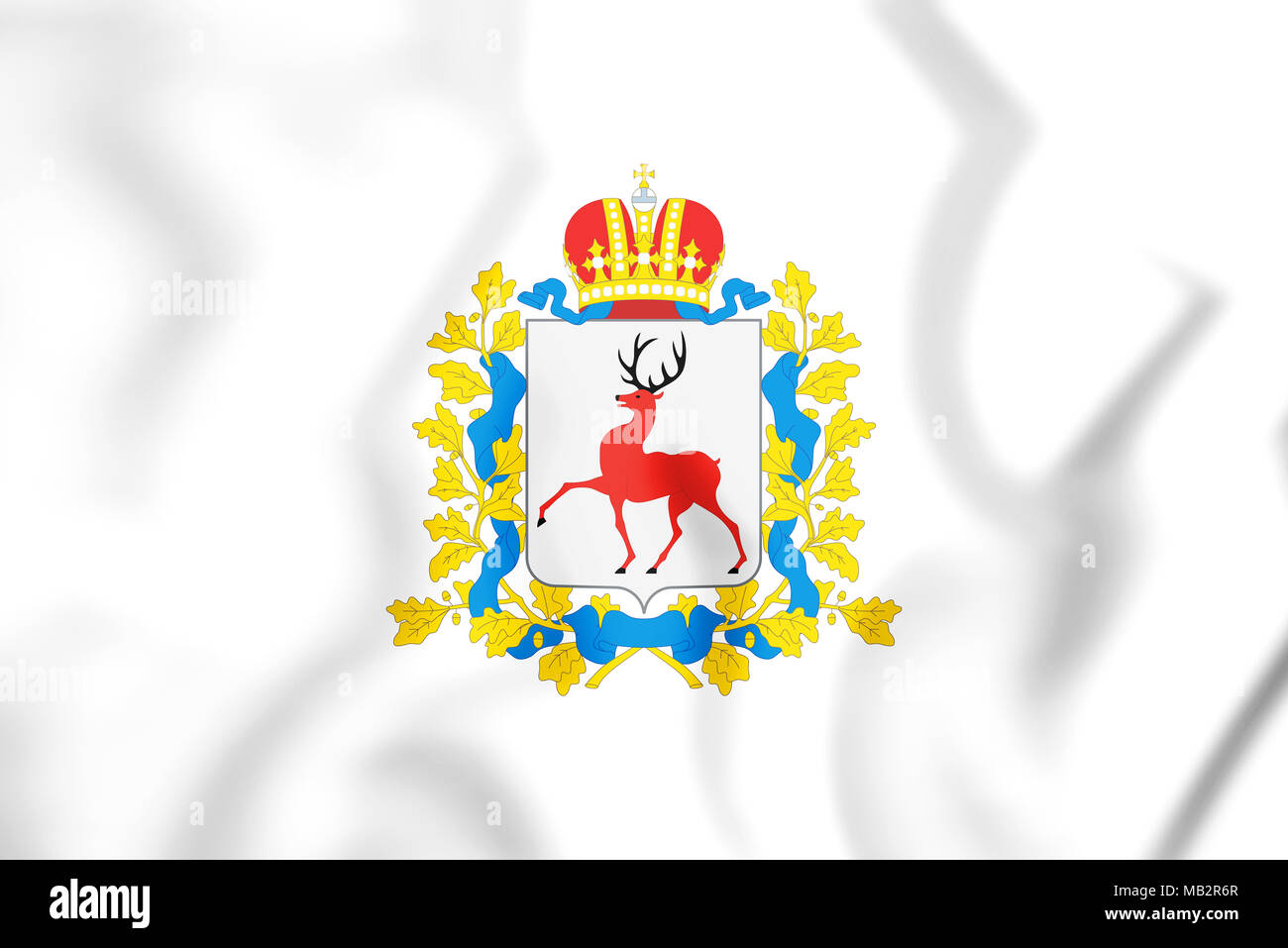 3D Flag of Nizhny Novgorod Oblast, Russia. 3D Illustration Stock Photo ...