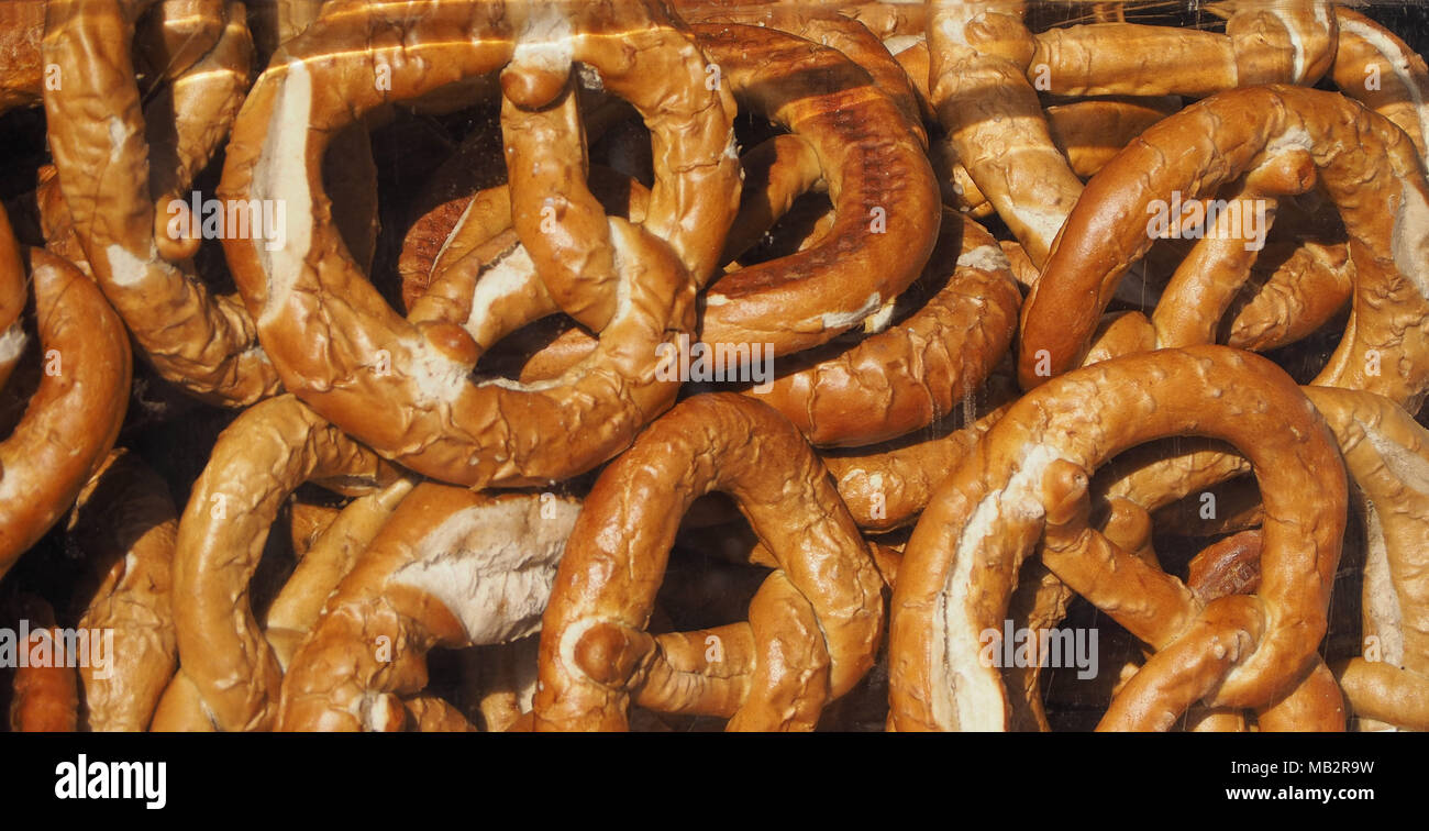 pretzel baked bread (aka Brezel in German Stock Photo - Alamy