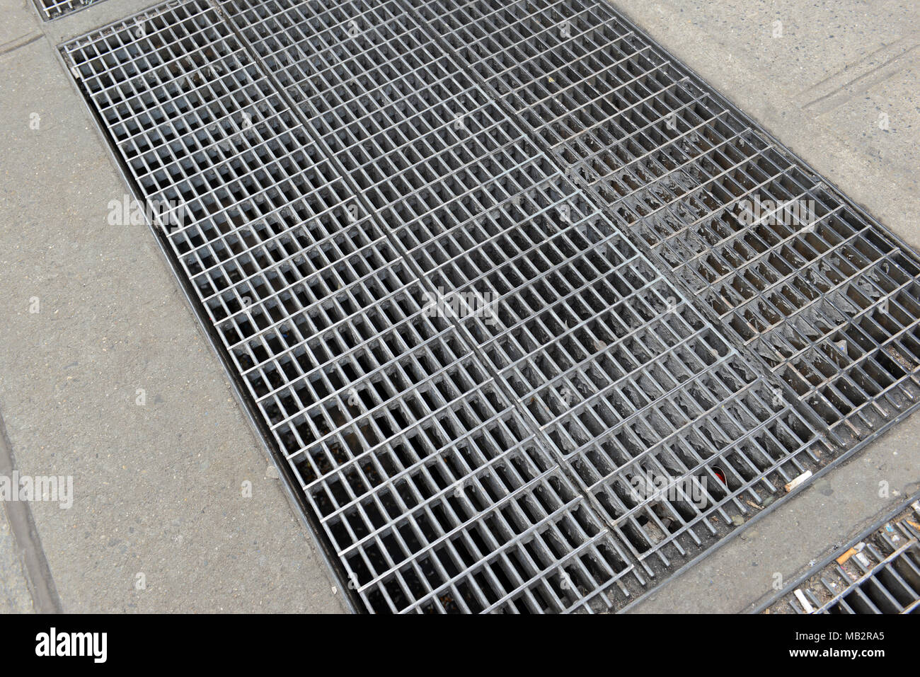 Iron Subway grates on sidewalk of Manhattan in New York City, made ...
