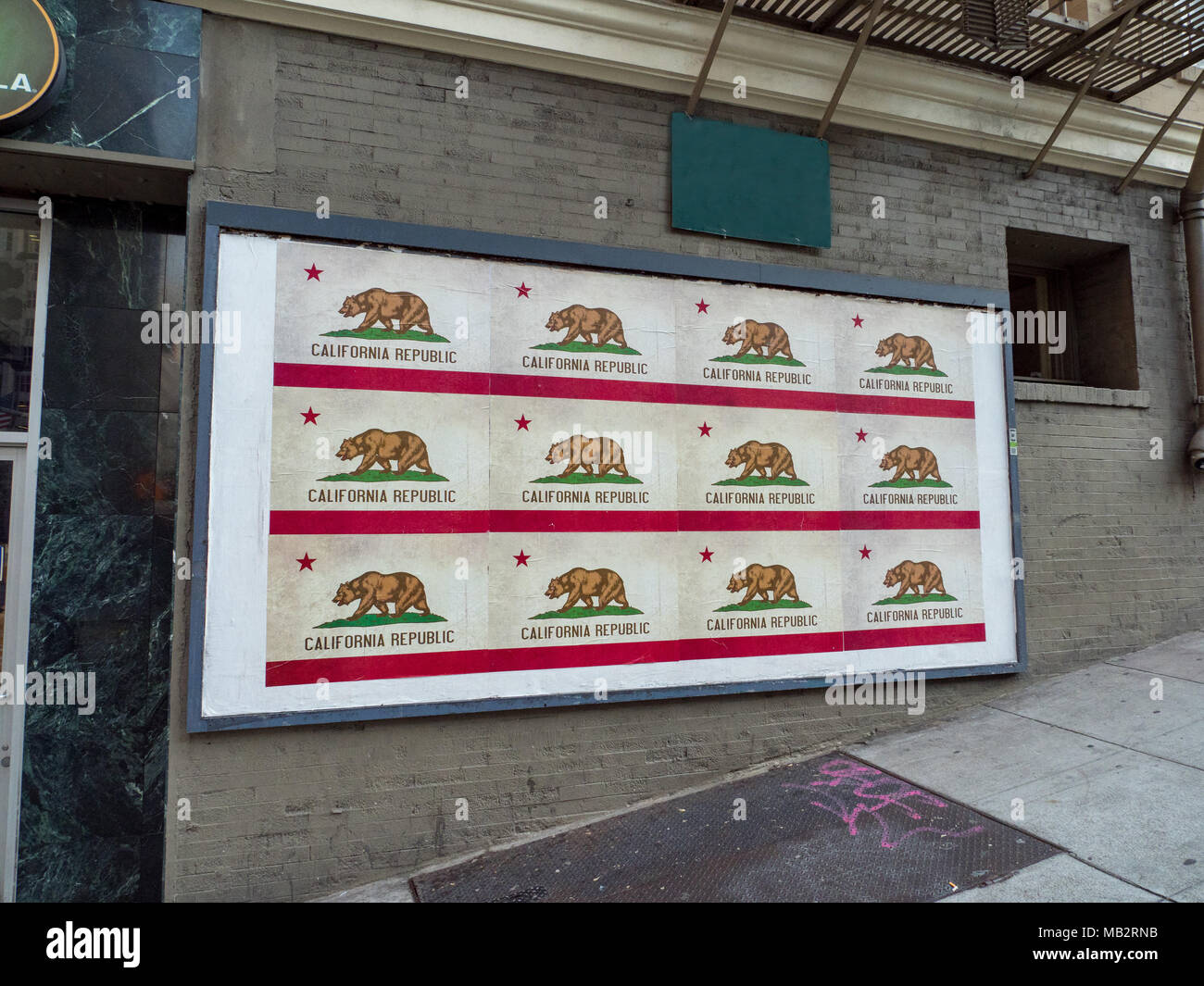 California flag artwork in city Stock Photo - Alamy