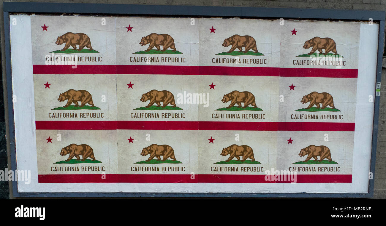 California flag artwork in city Stock Photo - Alamy