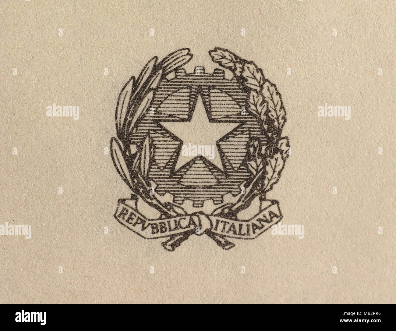 ROME, ITALY - CIRCA FEBRUARY 2018: Emblem of Repubblica Italiana ...