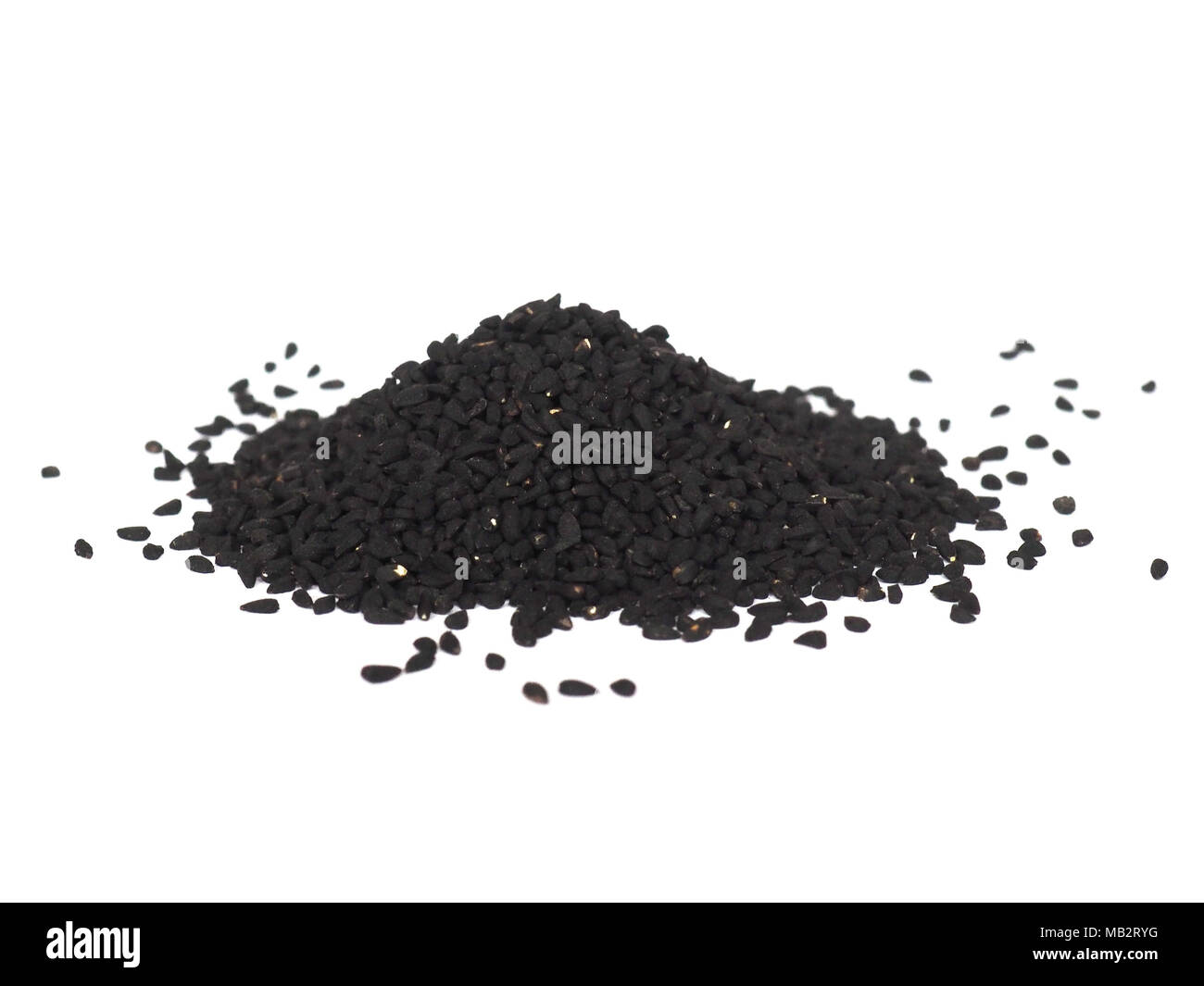 Nigella Sativa (aka Black Cumin) seeds spice over white background ...