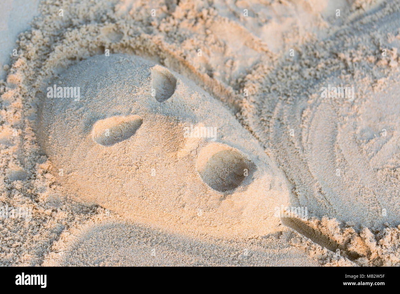 Face of alien scream build of sand Stock Photo - Alamy