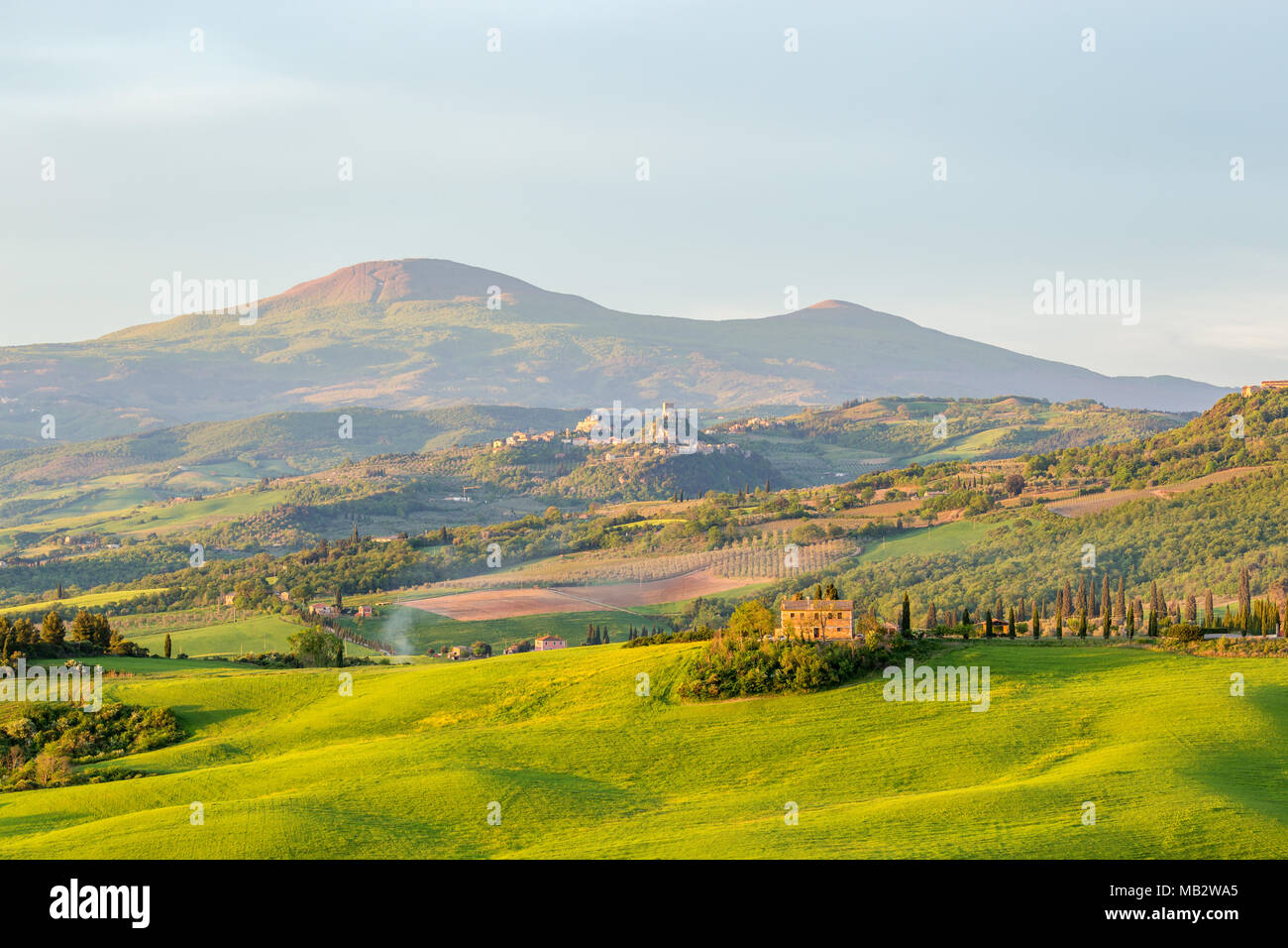 View of valleys and hills in Tuscany, Italy Stock Photo - Alamy