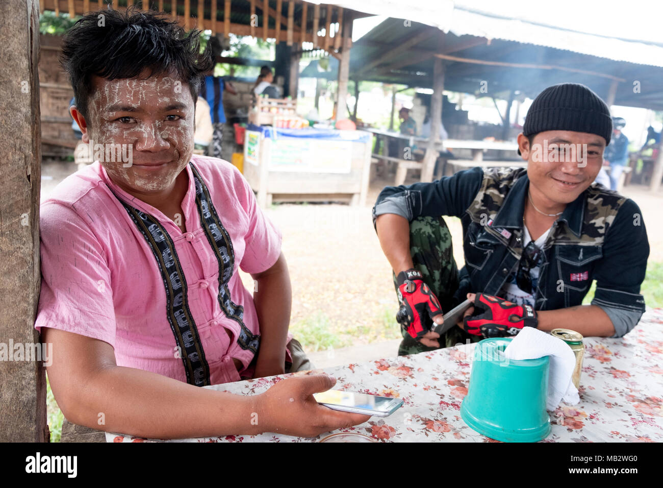 Food stall at the Demoso market in Kayah State, Myanmar Stock Photo - Alamy