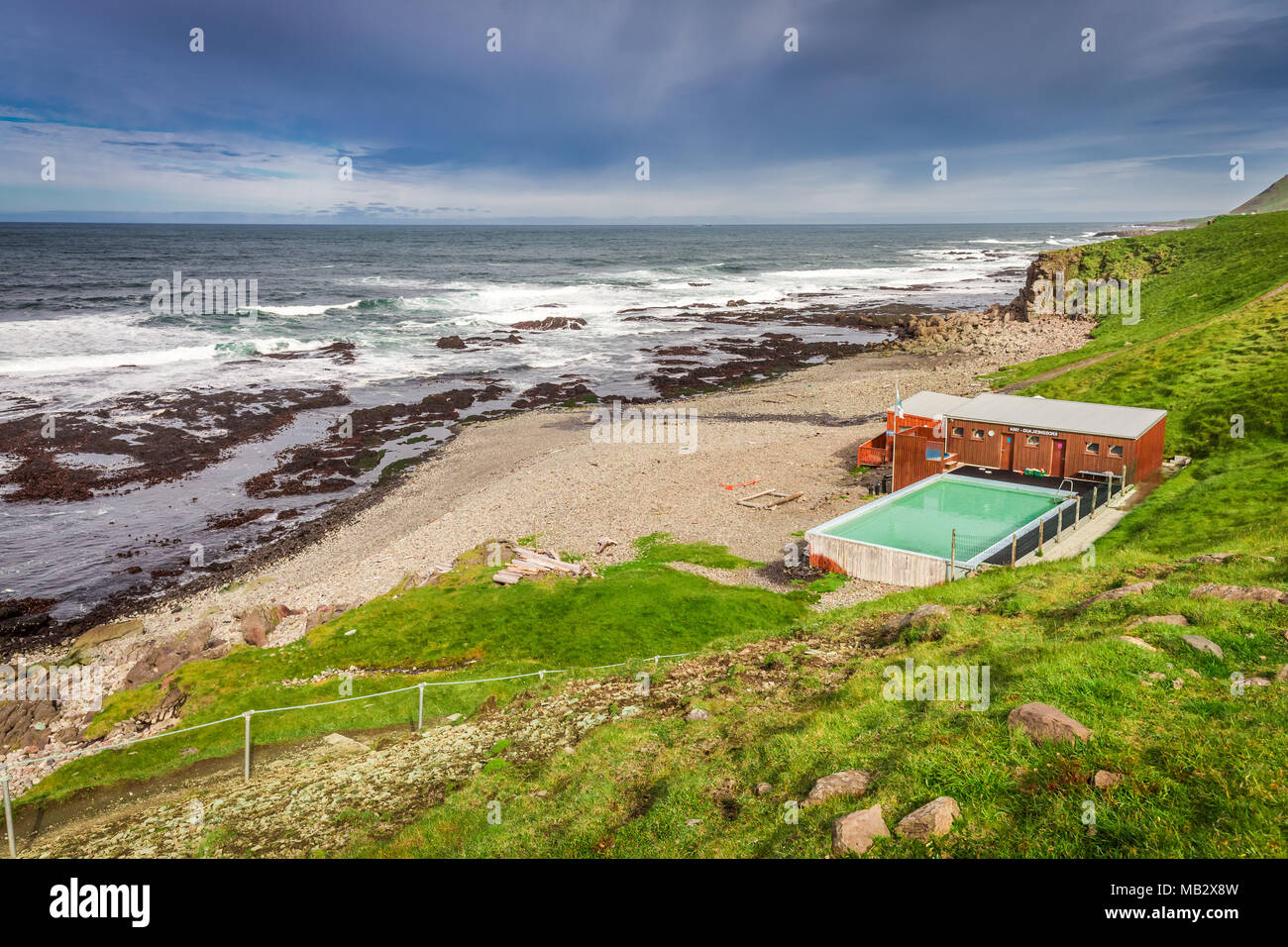 Thermal pool by the sea Arctic, Iceland Stock Photo - Alamy