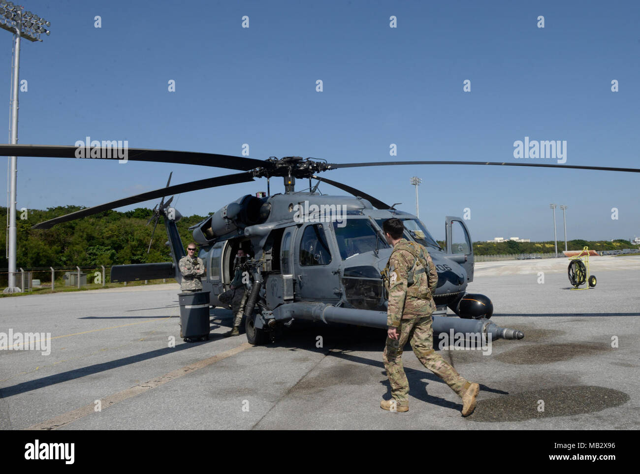 U.S. Air Force Capt. Chris Allen, 33rd Rescue Squadron flight commander ...