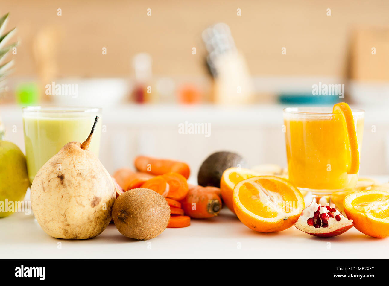 Healthy and delicious organic juice Stock Photo - Alamy