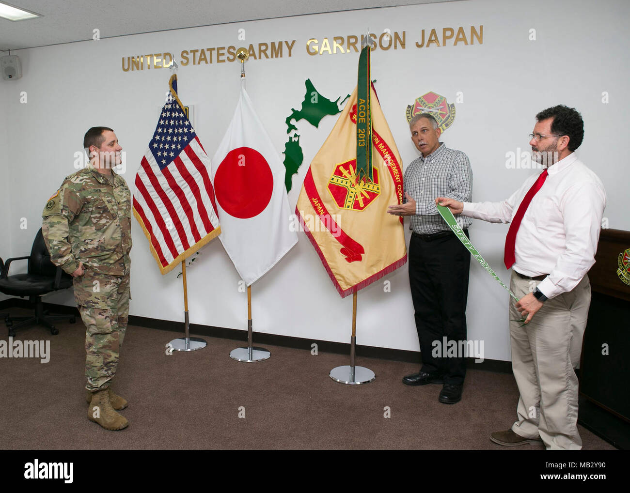 The presentation of the Safety Excellence Award Streamer during the ...