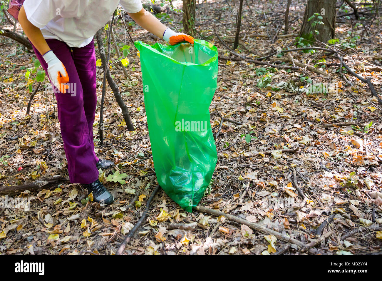 People Picking Up Trash