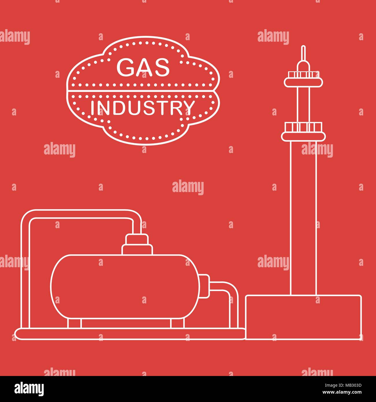 Gas processing plant. Gas storage tank. Design for announcement ...