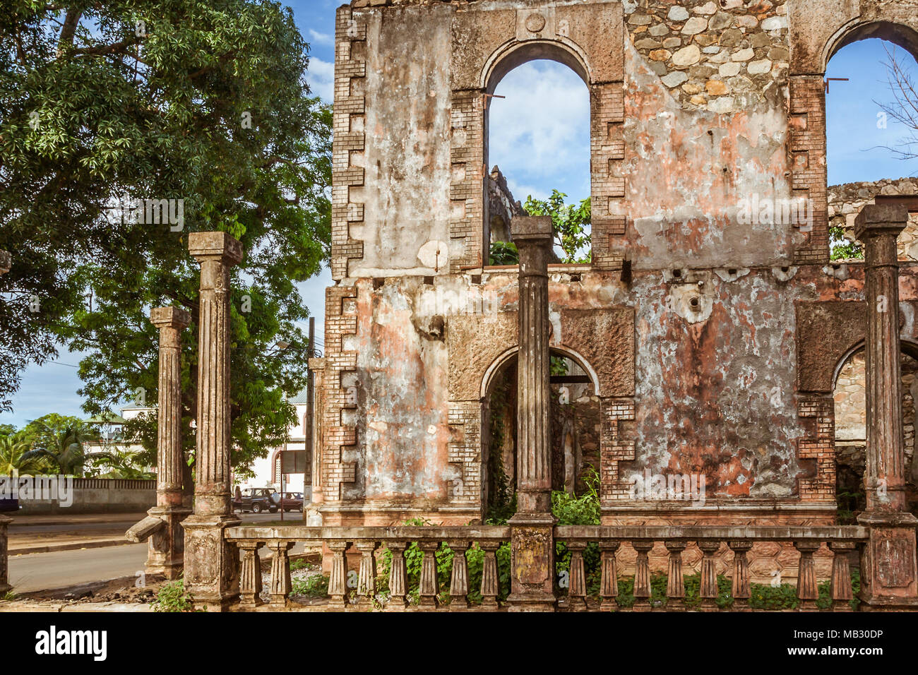 Colonial ruin in Hell Ville, Nosy Be island, northern of Madagascar ...
