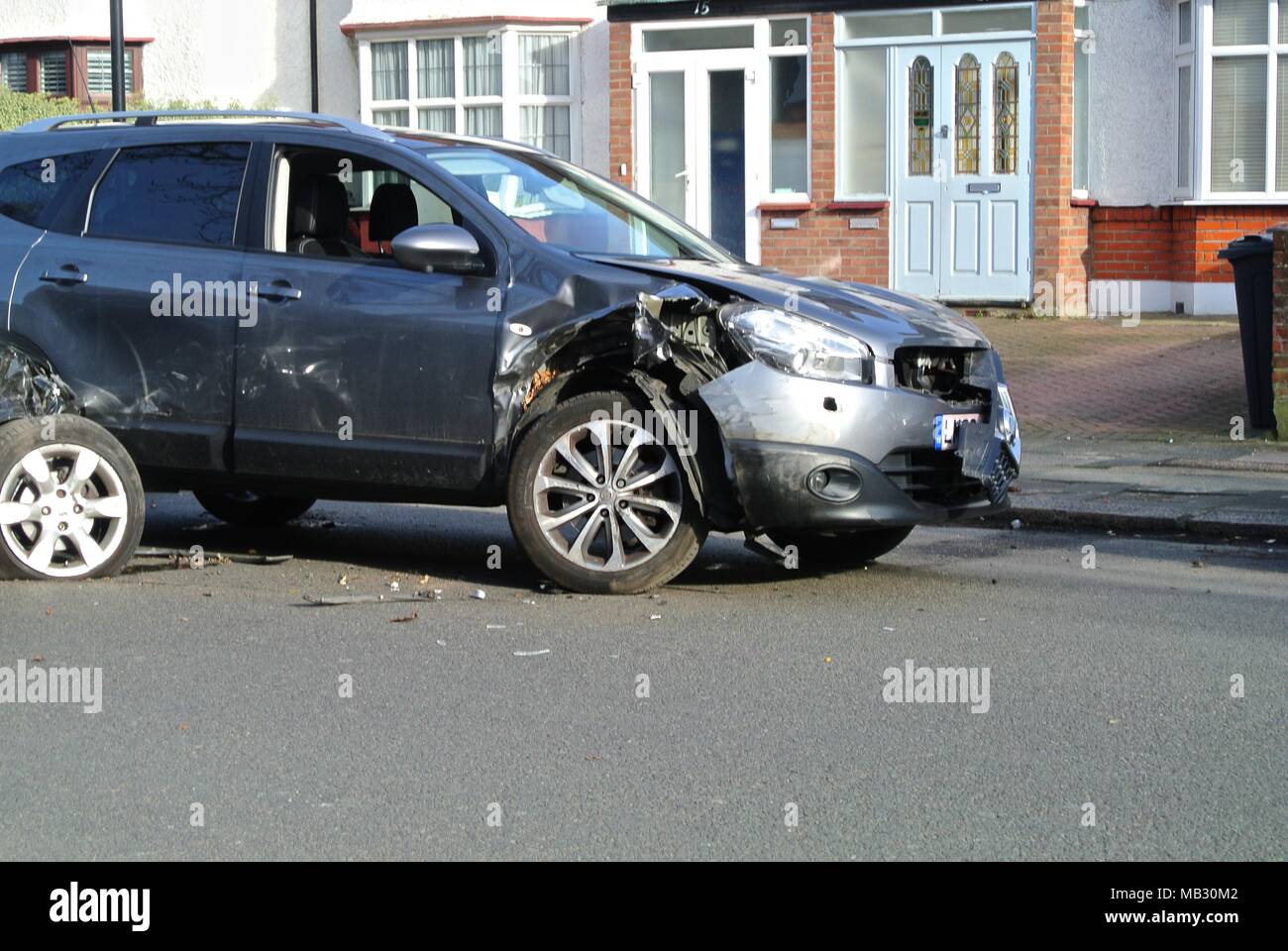 Vehicle damaged in road traffic accident Stock Photo - Alamy