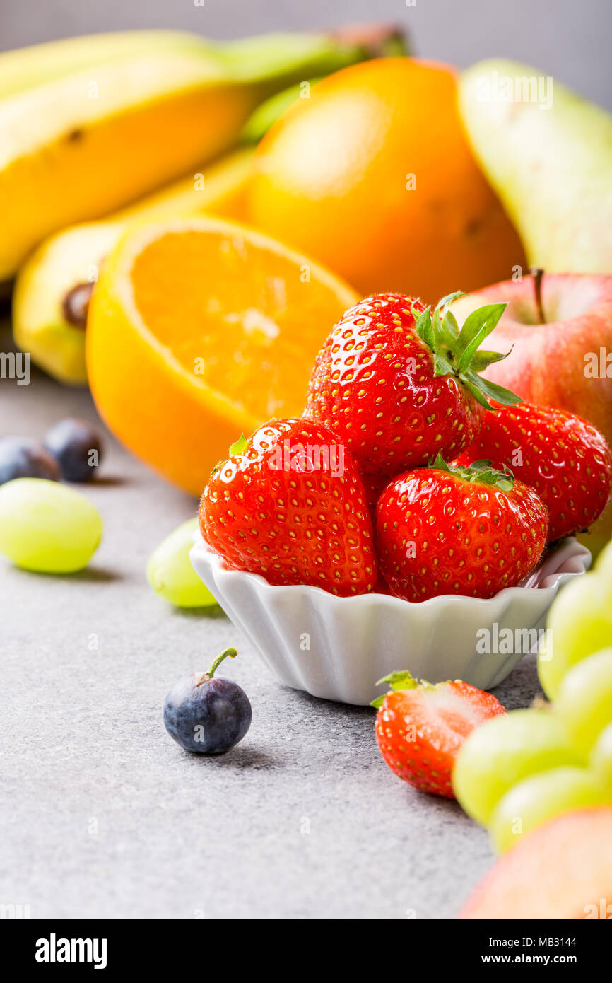 Fresh assorted fruits and berries Stock Photo - Alamy