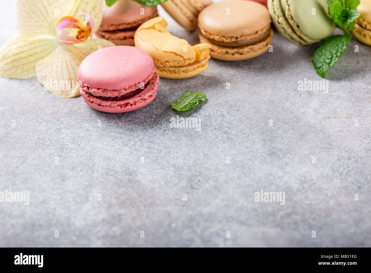 French assorted macarons Stock Photo - Alamy