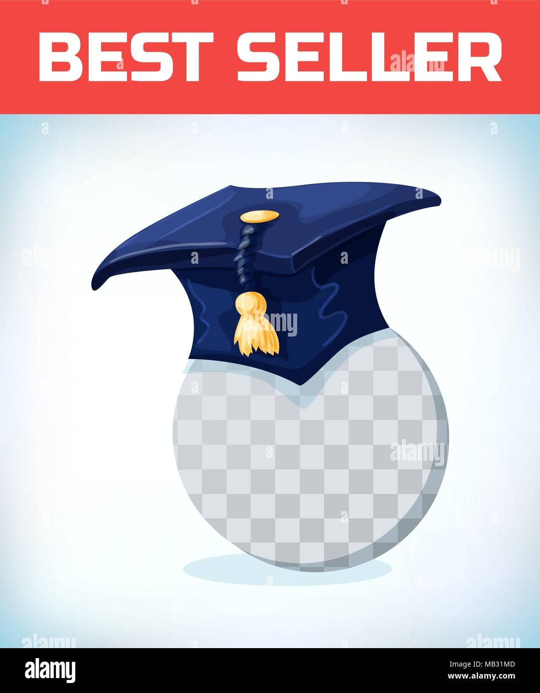 College alumni hat. Graduation cap with gold tassel. Masquerade costume ...