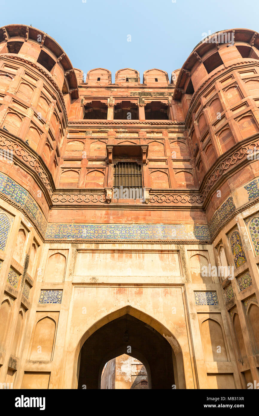 Entry gate of the Agra Fort, Agra, Uttar Pradesh, India Stock Photo - Alamy