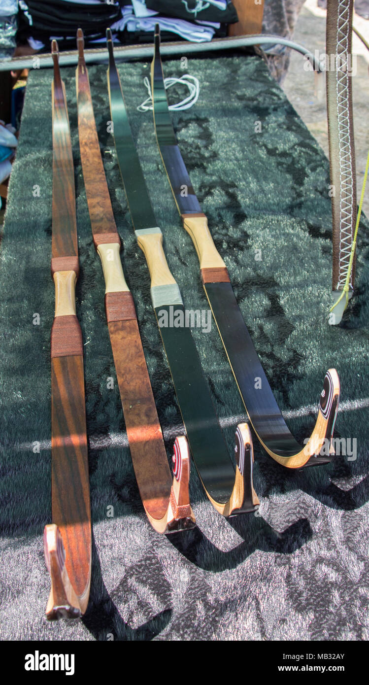 Bow and arrow old weapon system archery Stock Photo - Alamy
