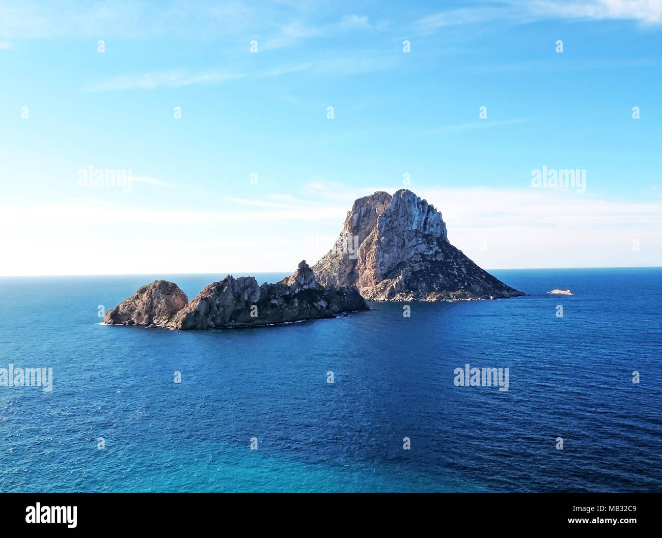 Es Vedra and es Verdranell on Ibiza Island. Famous rock formation with ...
