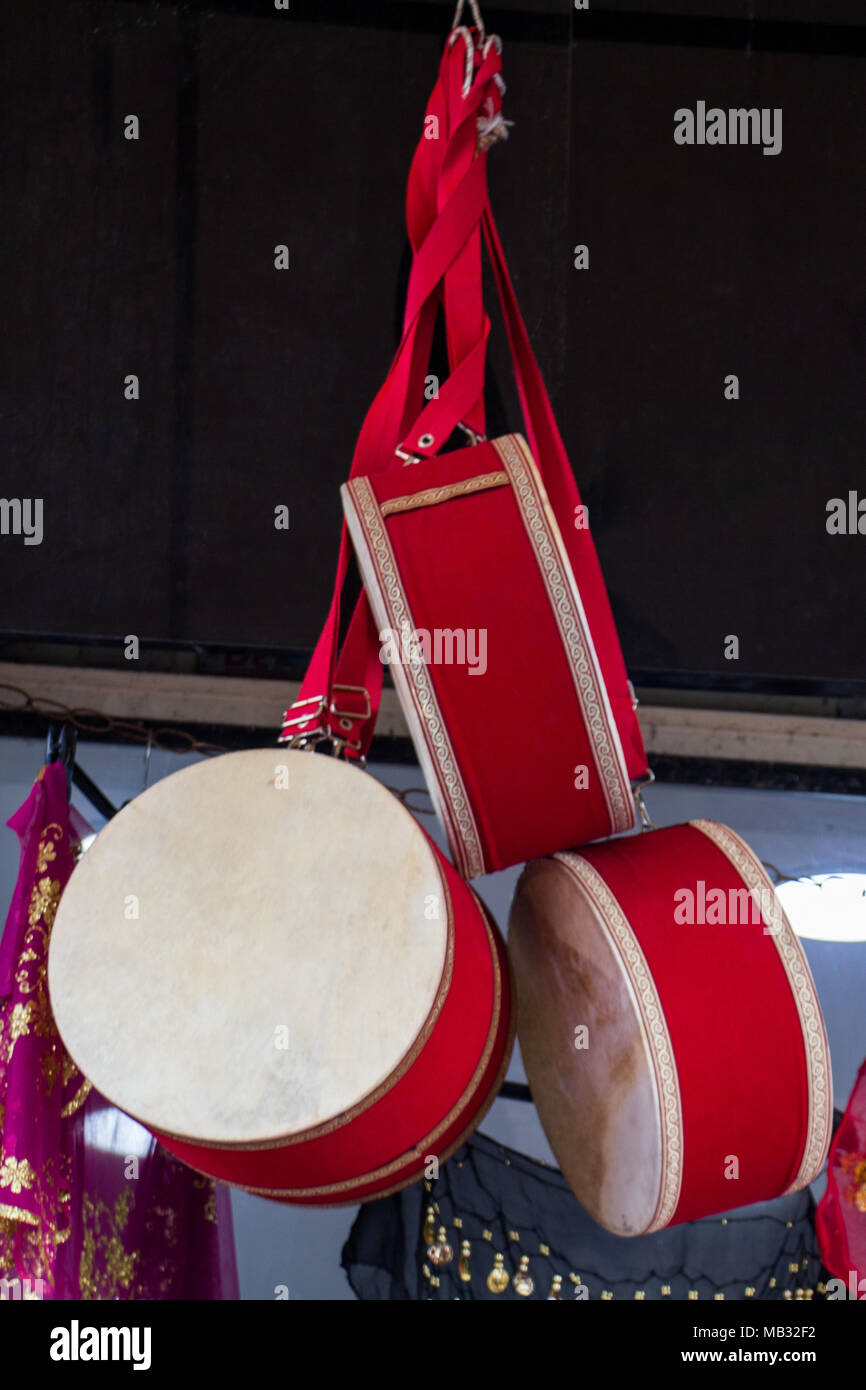 Traditional drums as an musical instrument in a market Stock Photo - Alamy